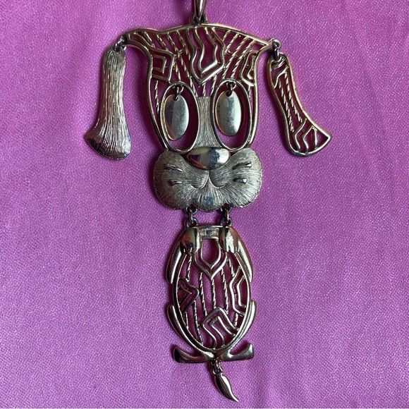 ALAN | Jewelry | Vintage 7s Alan Signed Articulated Puppy Dog Gold Tone ...